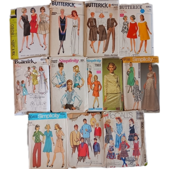 Vintage | Office | 6s 70s Vintage Clothing Patterns Cut Uncut Bundle ...